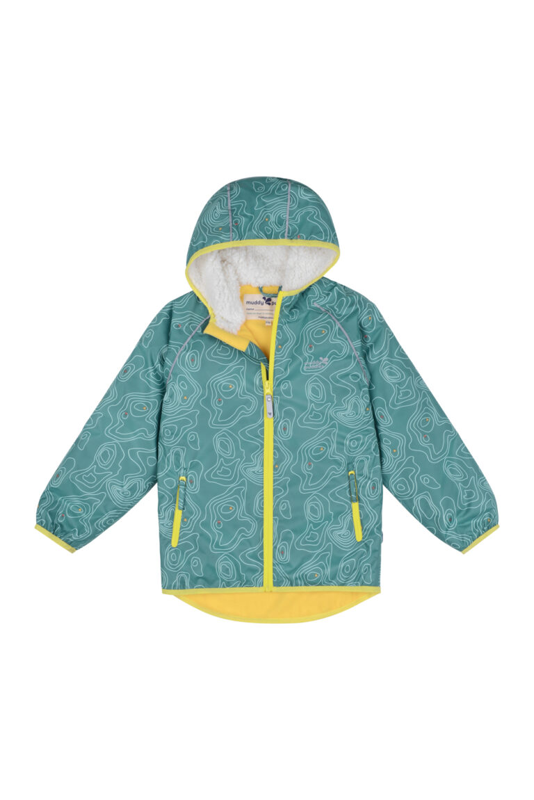 18-24m, Muddy Puddles Recycled Ecosplash lined jacket green - Qookeee