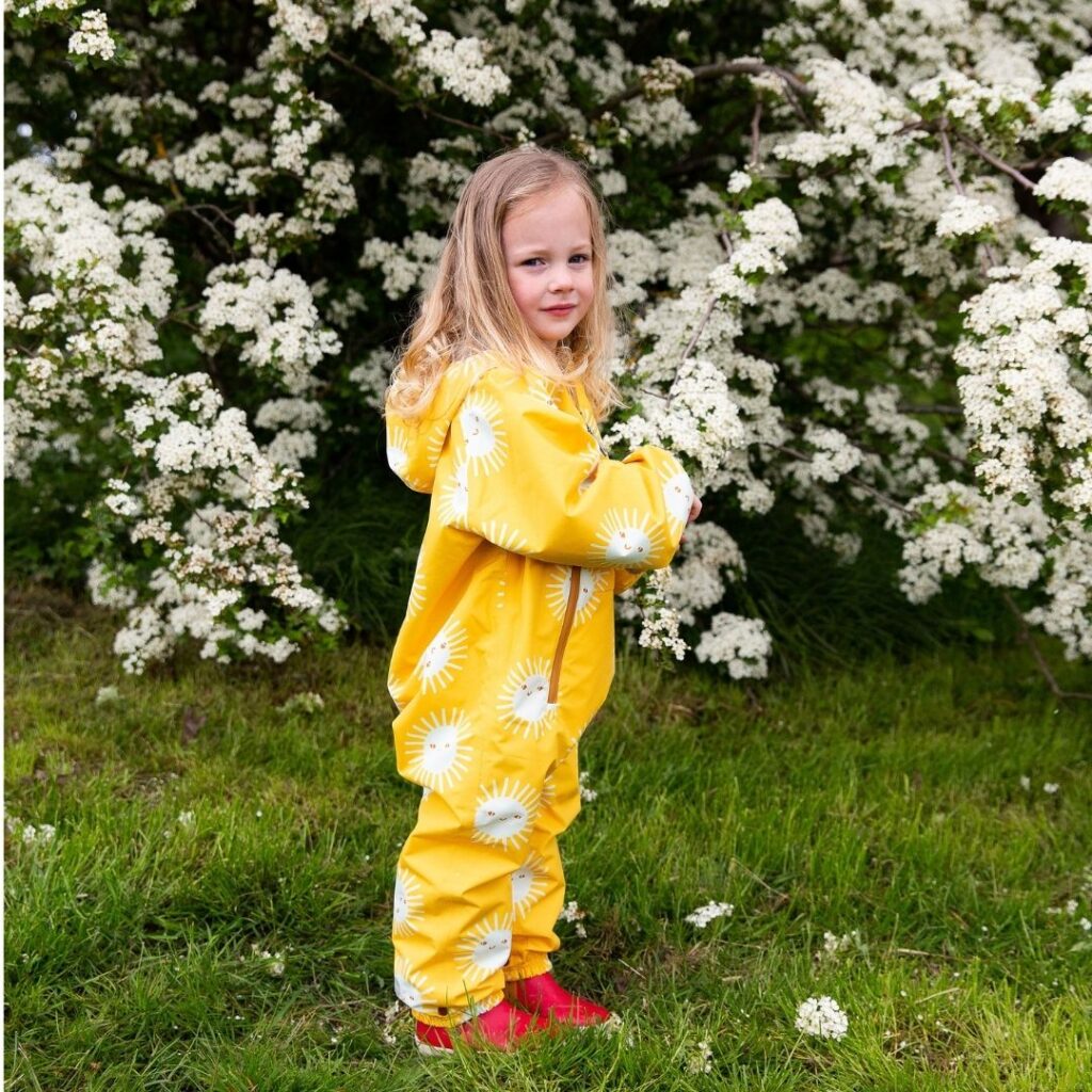 Yellow sun baby suit by Muddy Puddles - Qookeee